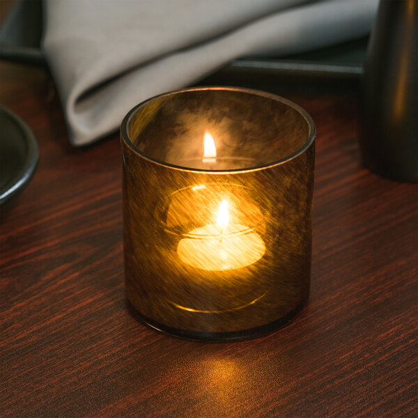 Sterno 80208 3 1/4" Nutmeg Swirl Liquid Candle Holder