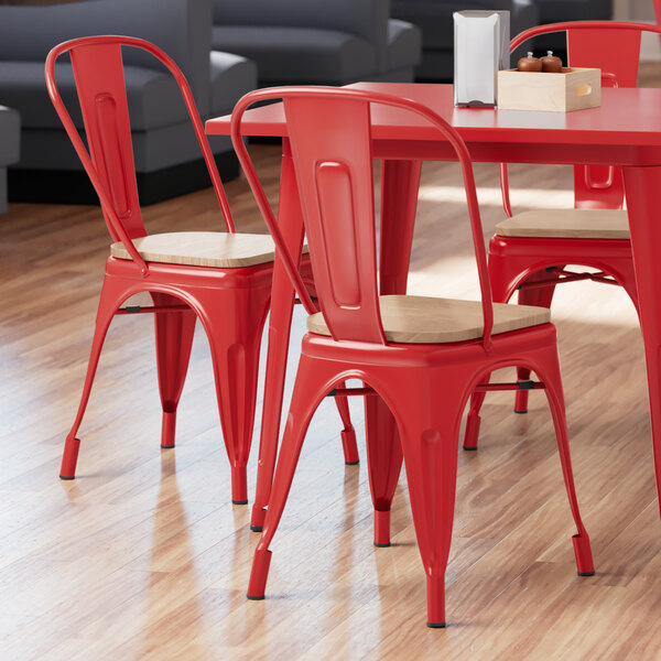 Lancaster Table & Seating Alloy Series Ruby Red Indoor Cafe Chair with ...