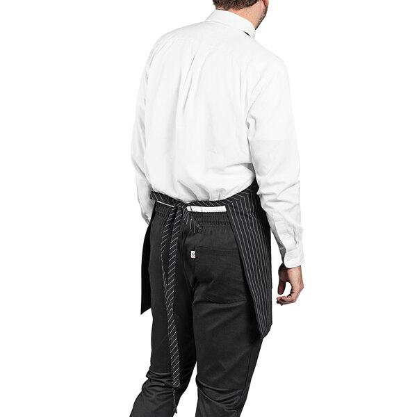 Uncommon Chef 3041 Pinstripe Customizable Poly-Cotton Twill V-Neck ...