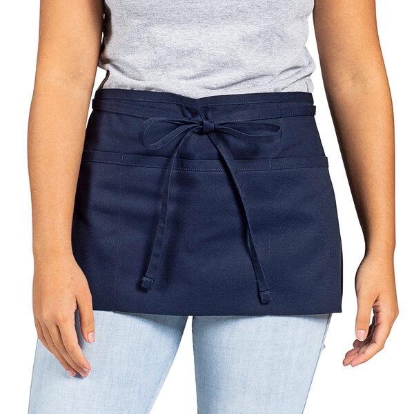 Uncommon Chef 3067 Navy Blue Customizable Waist Apron with 3 Pockets ...