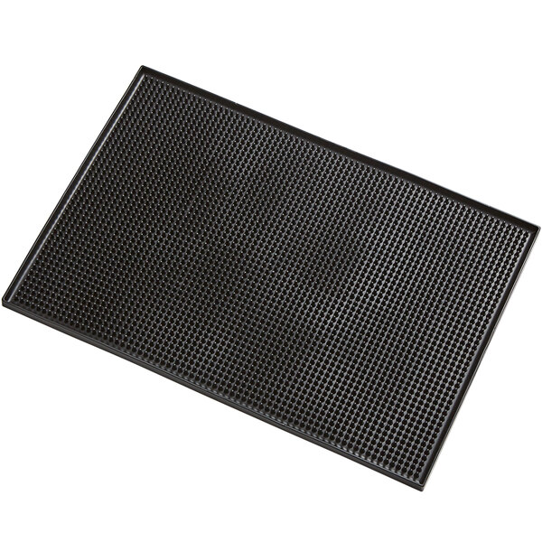 American Metalcraft BLACKBM1218 12" x 18" Black Rubber Bar Mat