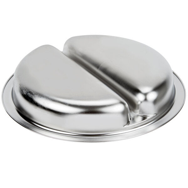 Vollrath 49334 2.5 Qt. Stainless Steel 2-Compartment Round Food Pan