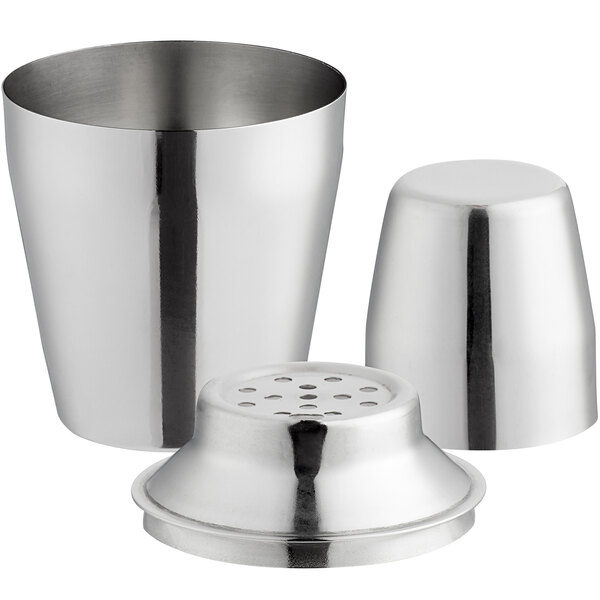 American Metalcraft CSJ108 8 oz. Stainless Steel 3-Piece Cocktail Shaker