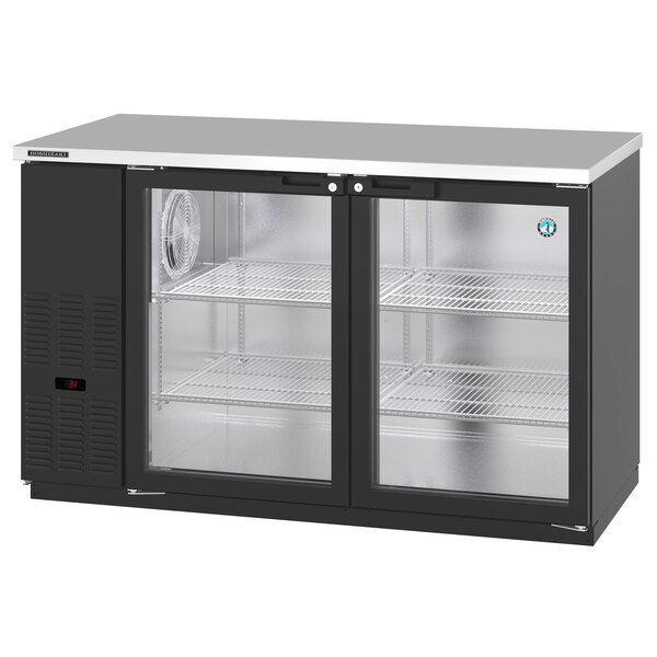 Hoshizaki BB95-G 95 1/2" Black Glass Door Back Bar Refrigerator