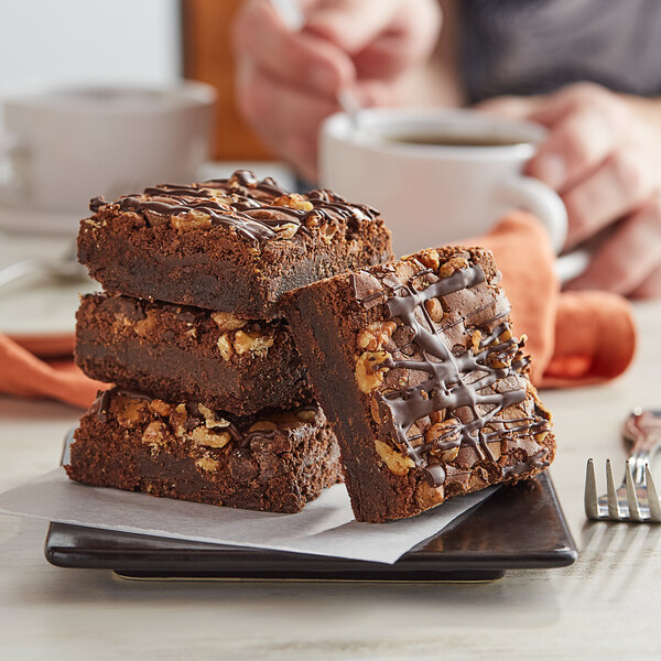 David's Cookies 4 oz. Pre-Cut Rocky Road Brownie 24-Count Tray - 2/Case