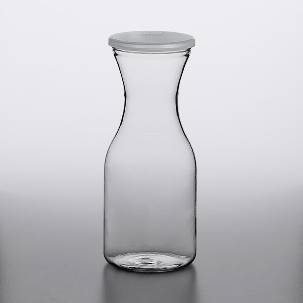 Choice 17 oz. Polycarbonate Carafe with Flat Lid - 12/Case