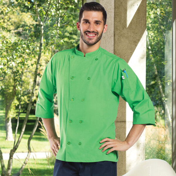 Uncommon Chef Epic 0975 Unisex Lightweight Lime Customizable 3/4 Length ...