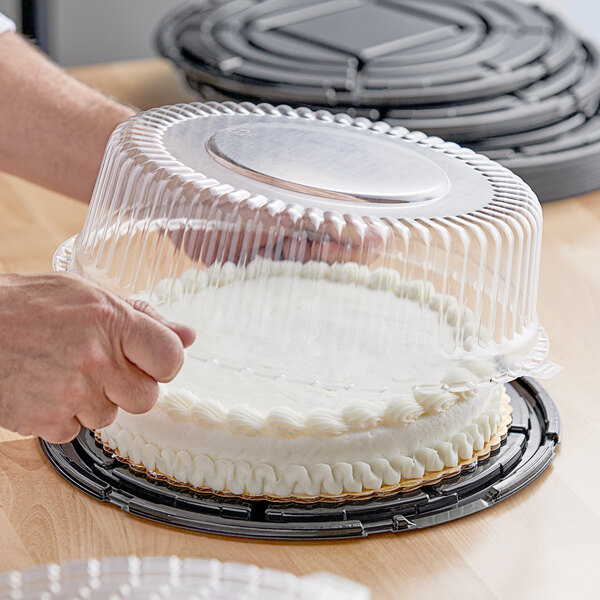 Choice 10" Low Dome Cake Display Container with Clear Dome Lid - 20/Case