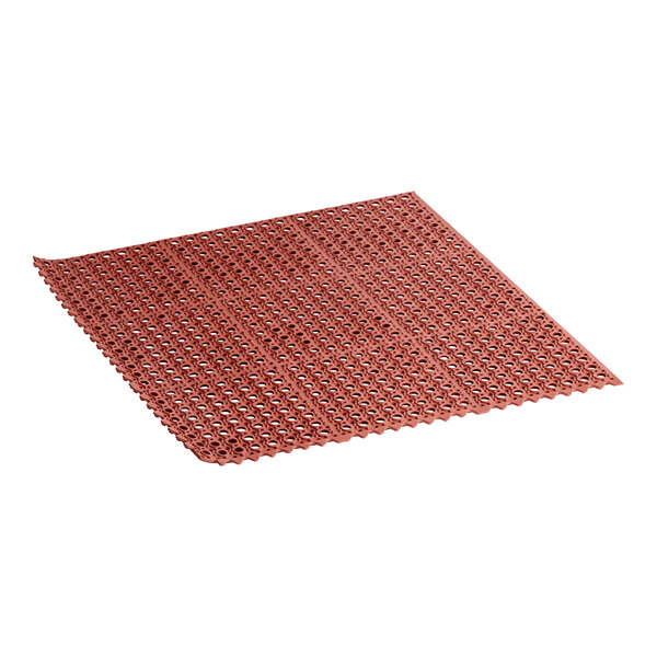 Choice 3' x 3' Red Rubber Connectable Grease-Resistant Anti-Fatigue ...