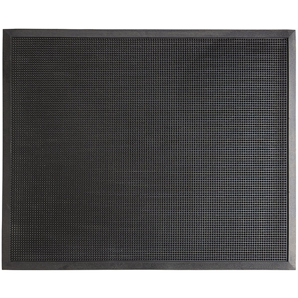 Choice 32" x 39" Black Rubber Finger-Scraper Top Anti-Fatigue Mat - 1/2 ...