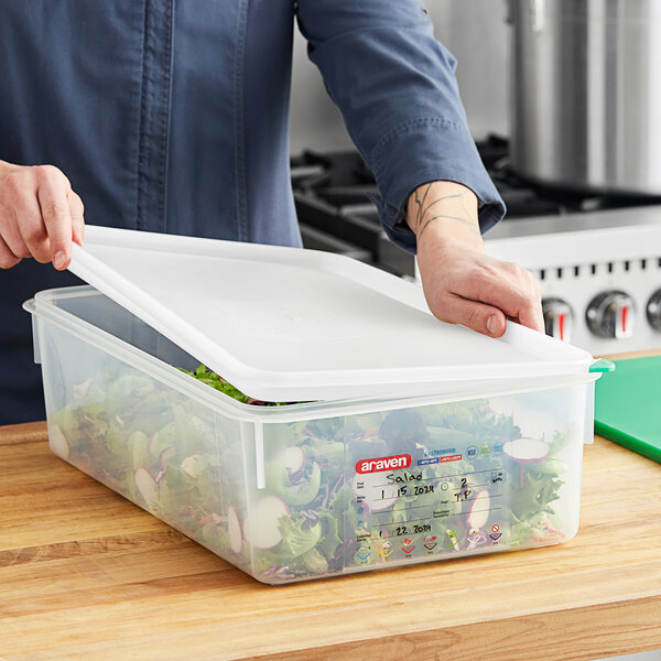 Araven 03037 Full Size Translucent Polypropylene Food Pan with Airtight ...
