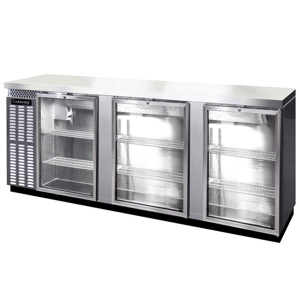 Continental Refrigerator BB90SNSSGD 90" Stainless Steel Shallow-Depth ...