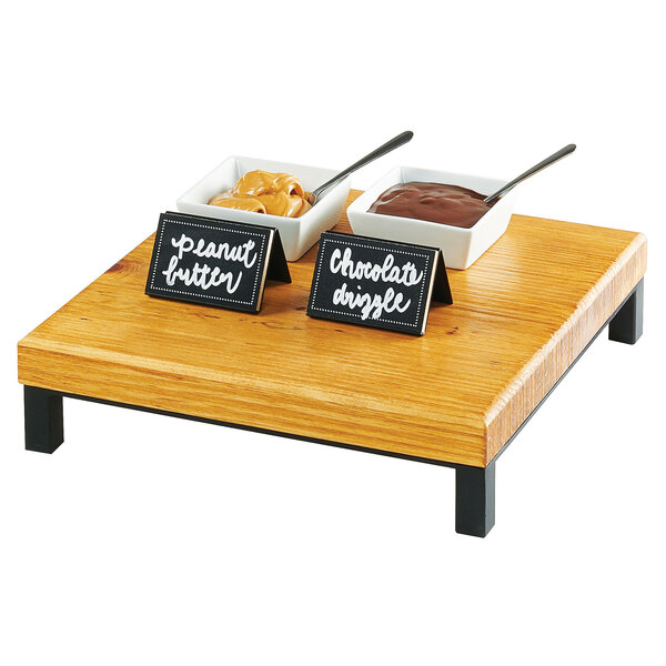 Cal-Mil 22065-3-99 Madera Rustic Pine Square Wood Riser - 12" x 12" x 3"
