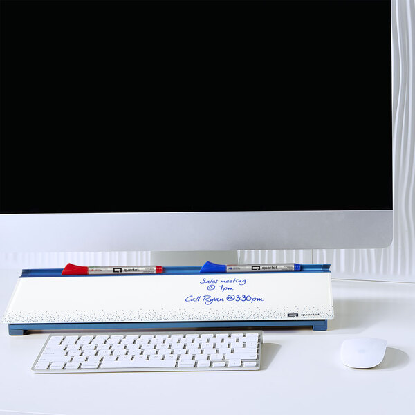 Quartet GDP186D 18" x 6" Dot Frameless Glass Dry Erase Desktop Computer Pad