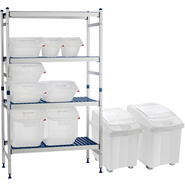 Araven 00919 21 Gallon / 335 Cup Light-Duty Mobile Ingredient Bin with ...