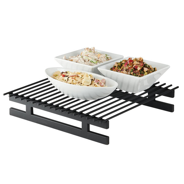 Cal-Mil 22053-3-13 16" x 3 1/4" Black Metal Deli Riser