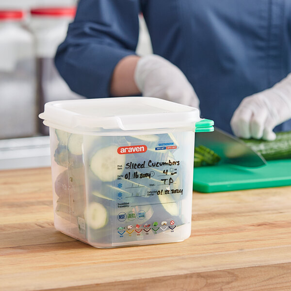 Araven 03025 1/6 Size Translucent Polypropylene Food Pan with Airtight ...