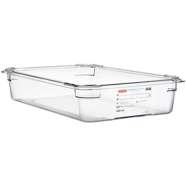 Araven 09827 Full Size Clear Polycarbonate Food Pan - 4" Deep