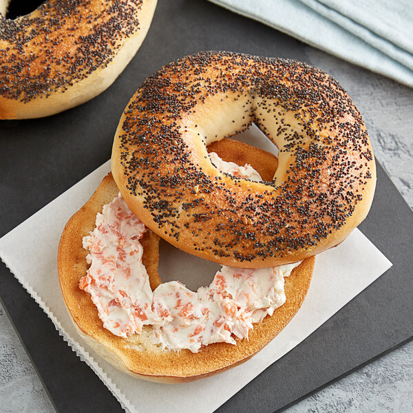 Original Bagel 4.5 oz. New York Style Poppy Seed Bagel - 75/Case