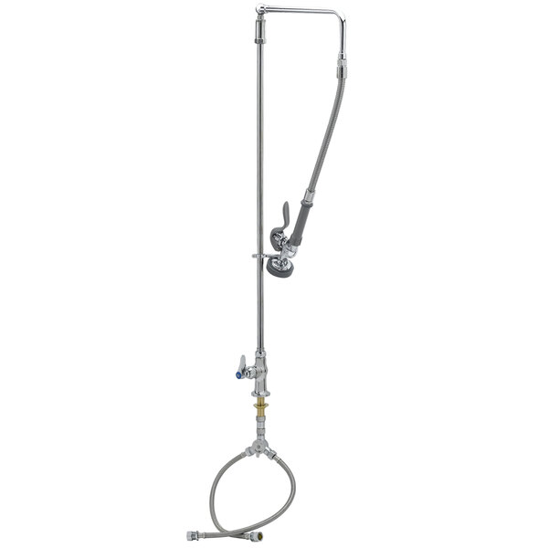 T&S B-0171 Deck Mounted 39 1/16" High Pre-Rinse Faucet with Flex Inlets ...