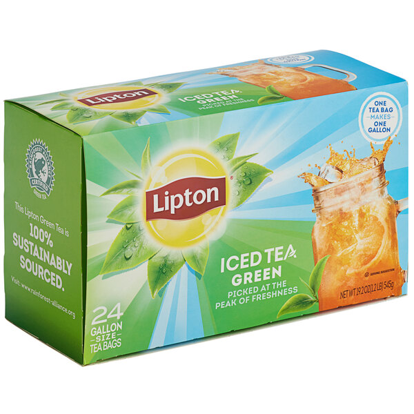 Lipton 24-Count Pack 1 Gallon Green Iced Tea Filter Bags - 2/Case