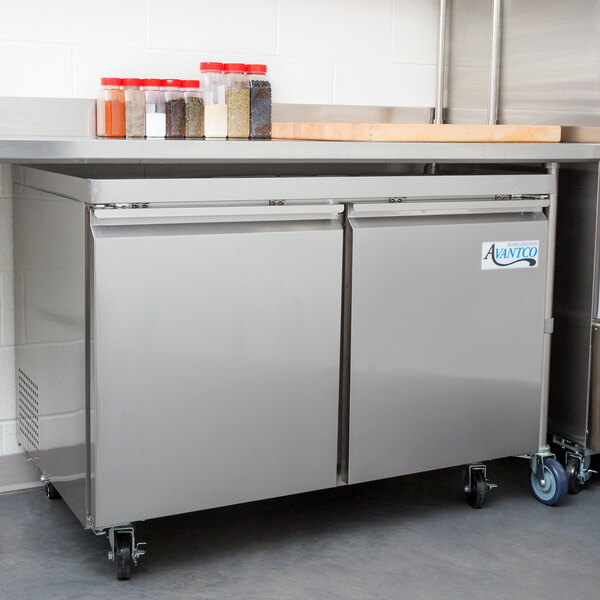 Avantco SS-UC-48F-HC 48" Stainless Steel ADA Height Undercounter Freezer