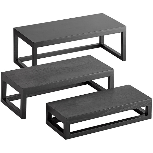 American Metalcraft AWRRP 3-Piece Black Wood Solid Frame Rectangular ...