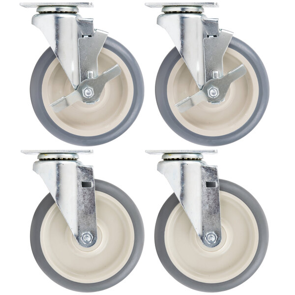 Cambro Equivalent 6" Swivel Plate Casters for Cambro Products - 4/Set