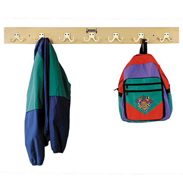 Jonti-Craft Baltic Birch 0767JC 7-Hook Wall Mount Coat Rail