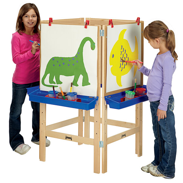 Jonti-Craft Baltic Birch 0654JC 24" x 24" x 46 1/2" 4-Way Adjustable Easel