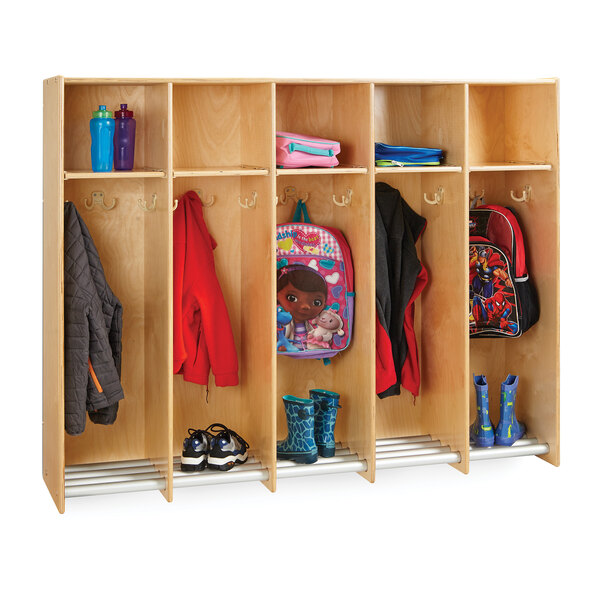 Jonti-Craft Baltic Birch 9137JC 60 1/2" x 15" x 48" 5-Section Hanging ...