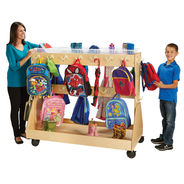 Jonti-Craft Baltic Birch 39480JC 55" x 26 1/2" x 48" Mobile 64-Hook ...