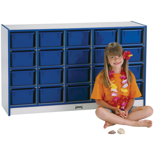 Rainbow Accents 0420JCWW003 48" x 15" x 29 1/2" Mobile 20-Cubbie Blue ...