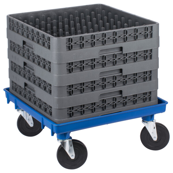 Vollrath 1697-44 Traex® Blue Rack Dolly Base (No Handle) - 21" x 21"
