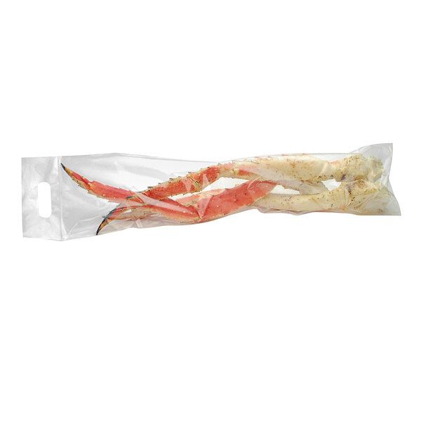 Seal Top Plastic Crab Leg Bags w/ Handles - 250/Case