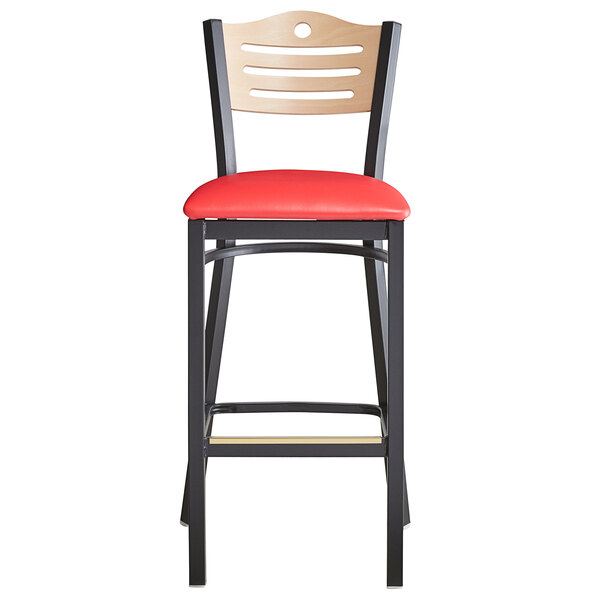 Lancaster Table & Seating Natural Finish Bar Height Bistro Dining Chair ...