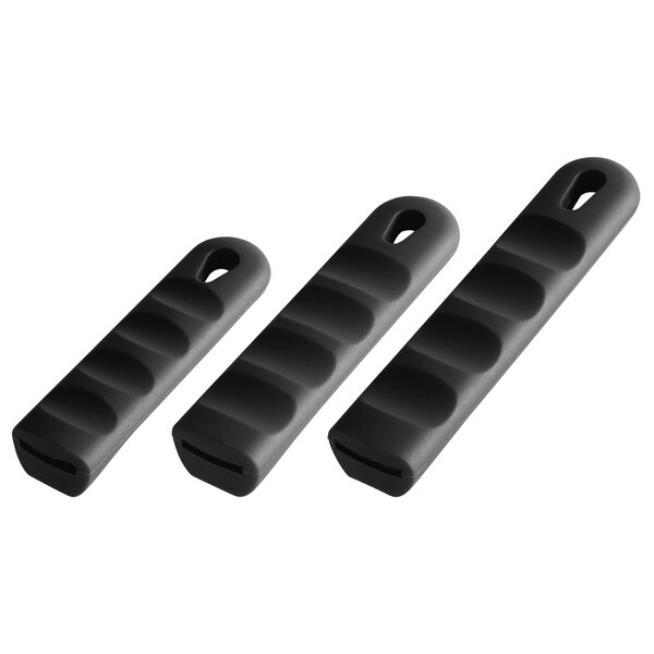 Choice 3-Pack Black Removable Silicone Pan Handle Sleeves for 7" and 8 ...