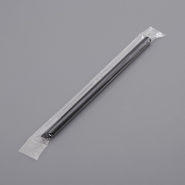 Choice 7 1/2" Black Pointed Wrapped Straw - 500/Pack