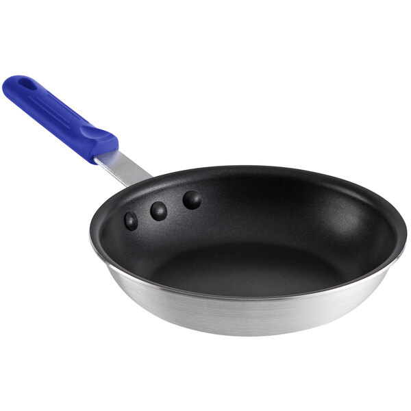 Choice 8" Aluminum Non-Stick Fry Pan with Blue Silicone Handle