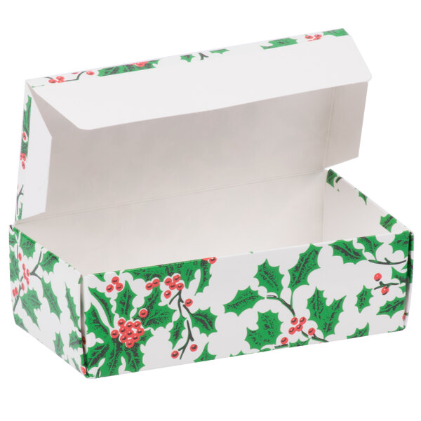 1/2 lb. Holiday Holly Candy Box - 250/Case