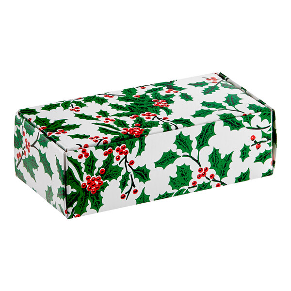 1/2 lb. Holiday Holly Candy Box - 250/Case