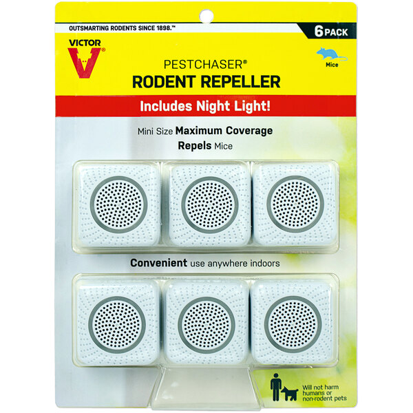 Victor Pest M756K Mini Pestchaser Rodent Repeller with Nightlight - 6/Pack