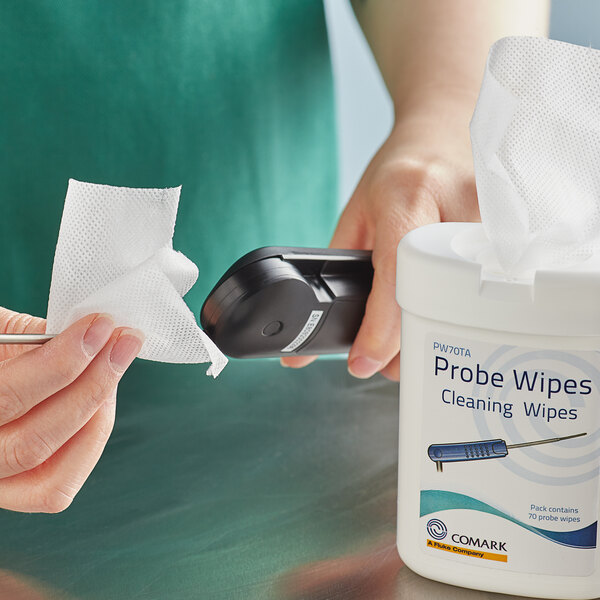 Comark PW70TA Anti-Bacterial Thermometer Probe Wipes - 70/Pack