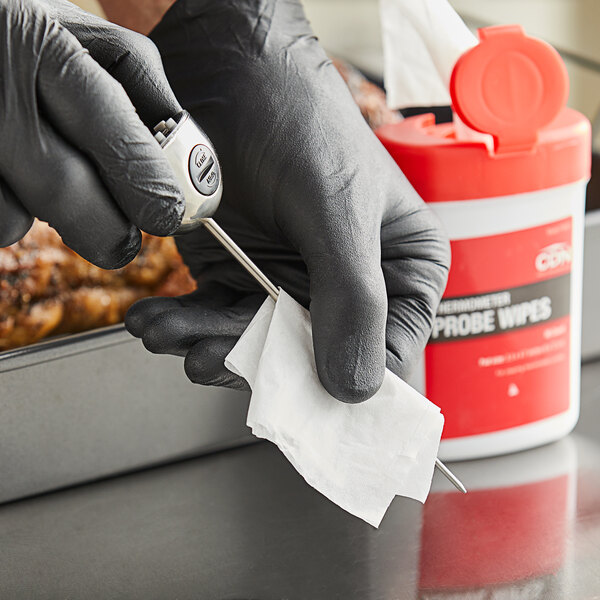 CDN PW90 Anti-Bacterial Thermometer Probe Wipes - 90/Pack