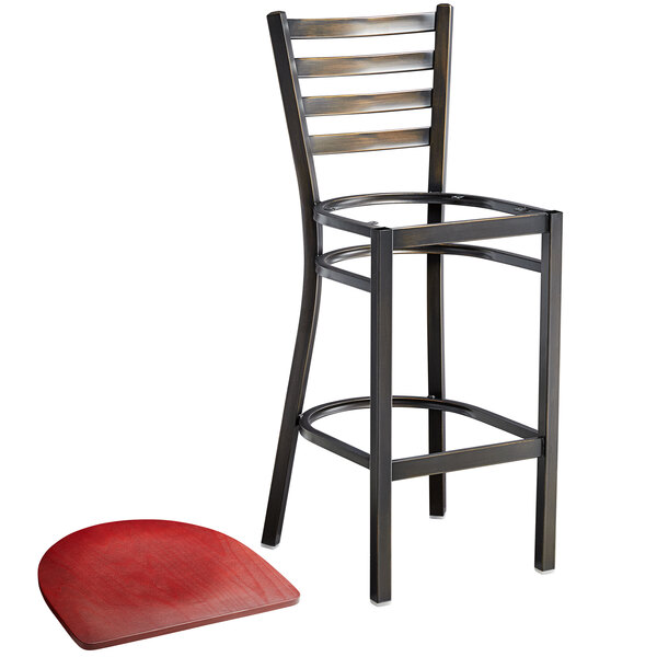 Lancaster Table & Seating Distressed Copper Finish Ladder Back Bar ...