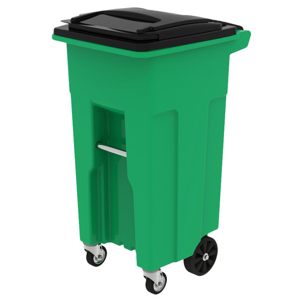 Toter ACO32-10000 Organics 32 Gallon Lime Green Rectangular Caster Cart ...