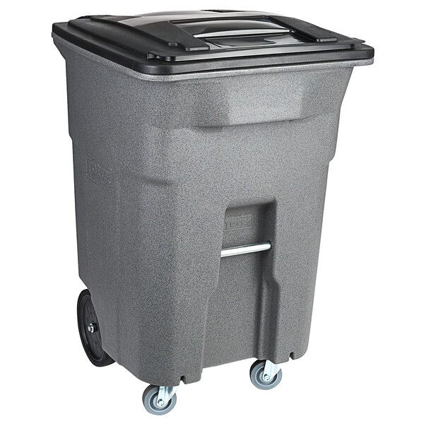 Toter ACC96-54689 96 Gallon Gray Rectangular Rotational Molded Wheeled ...