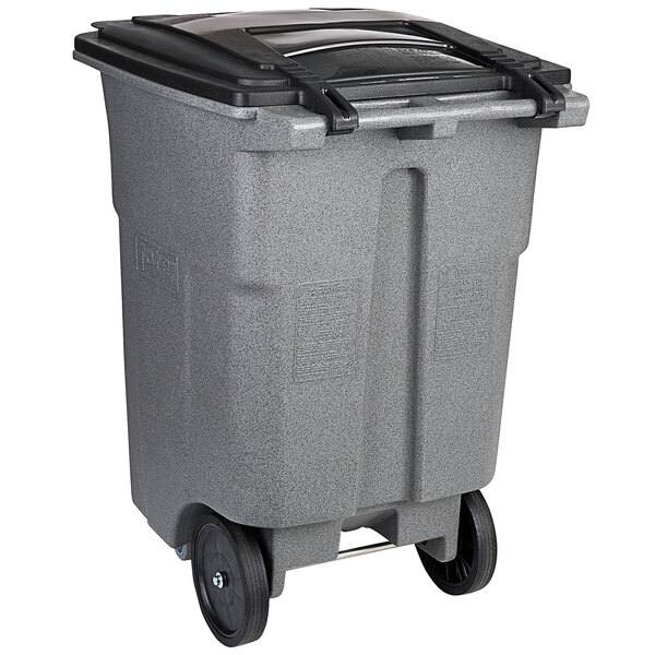 Toter ACC96-54689 96 Gallon Gray Rectangular Rotational Molded Wheeled ...