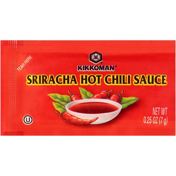 Kikkoman Sriracha Hot Chili Sauce Packet (7 Gram, 500/Case)
