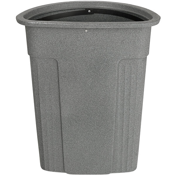 Toter HCR21-00GST Slimline Graystone 21 Gallon Half Round Trash Can